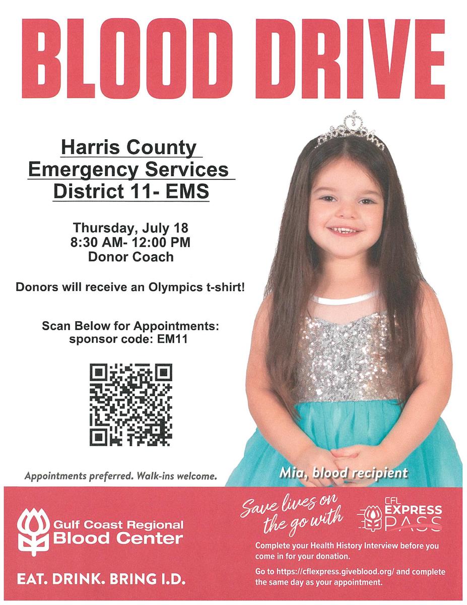 HCESD 11 Blood Drive - Nov 9, 2026 - Houston Northwest Chamber of Commerce