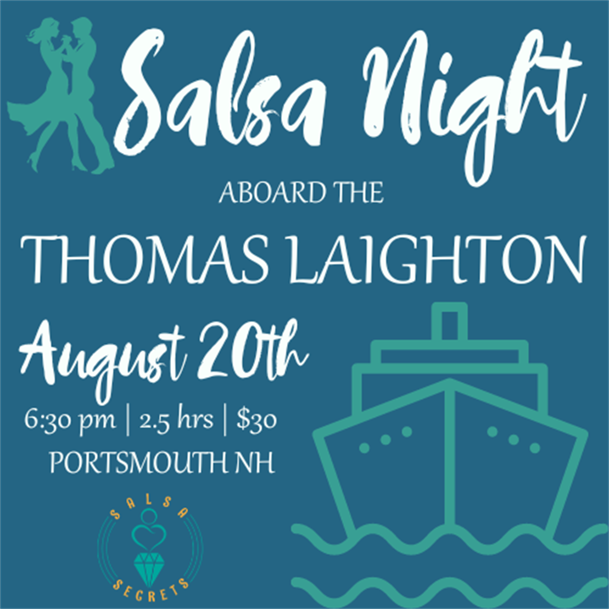 DANCE: Salsa Night-Aboard the M/V Thomas Laighton - Aug 20, 2024 - The ...