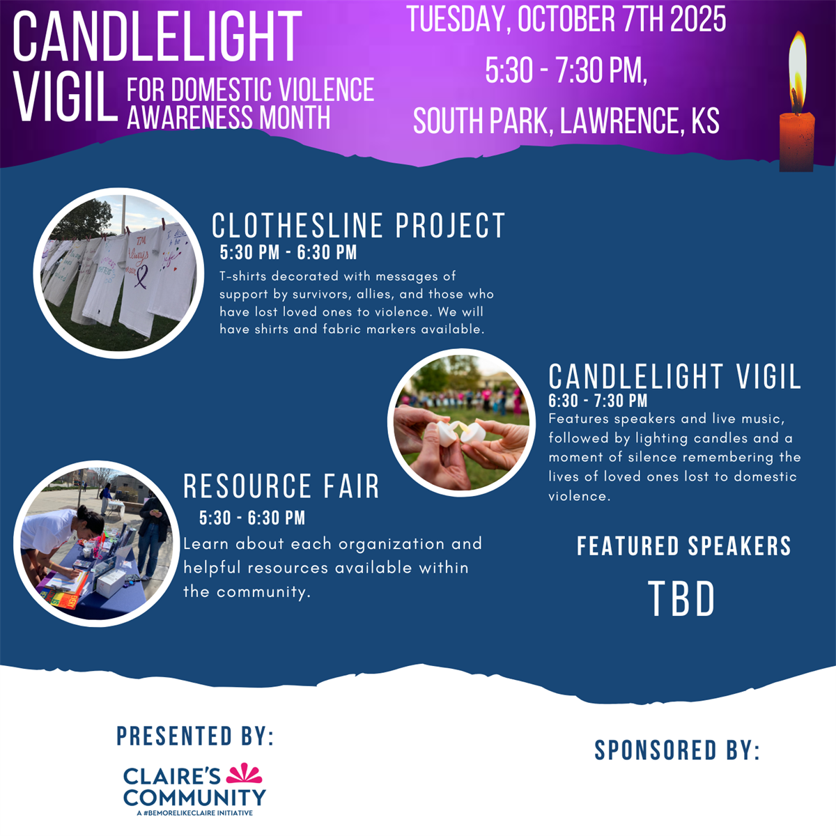Candlelight Vigil for Domestic Violence Awareness Month - Oct 7, 2025