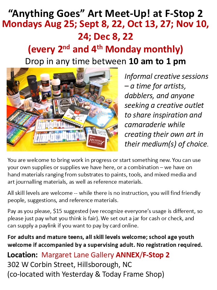 Anything Goes Art Meet Up, an informal drop in session - Dec 22, 2025
