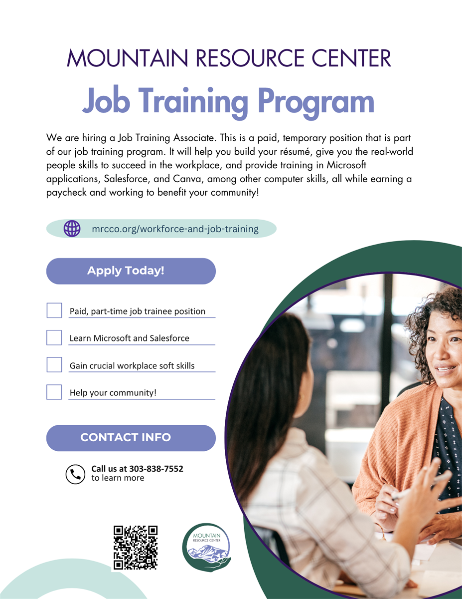 Mountain Resource Center - Mountain Resource Center is Hiring a Job Training Associate! - Job ...