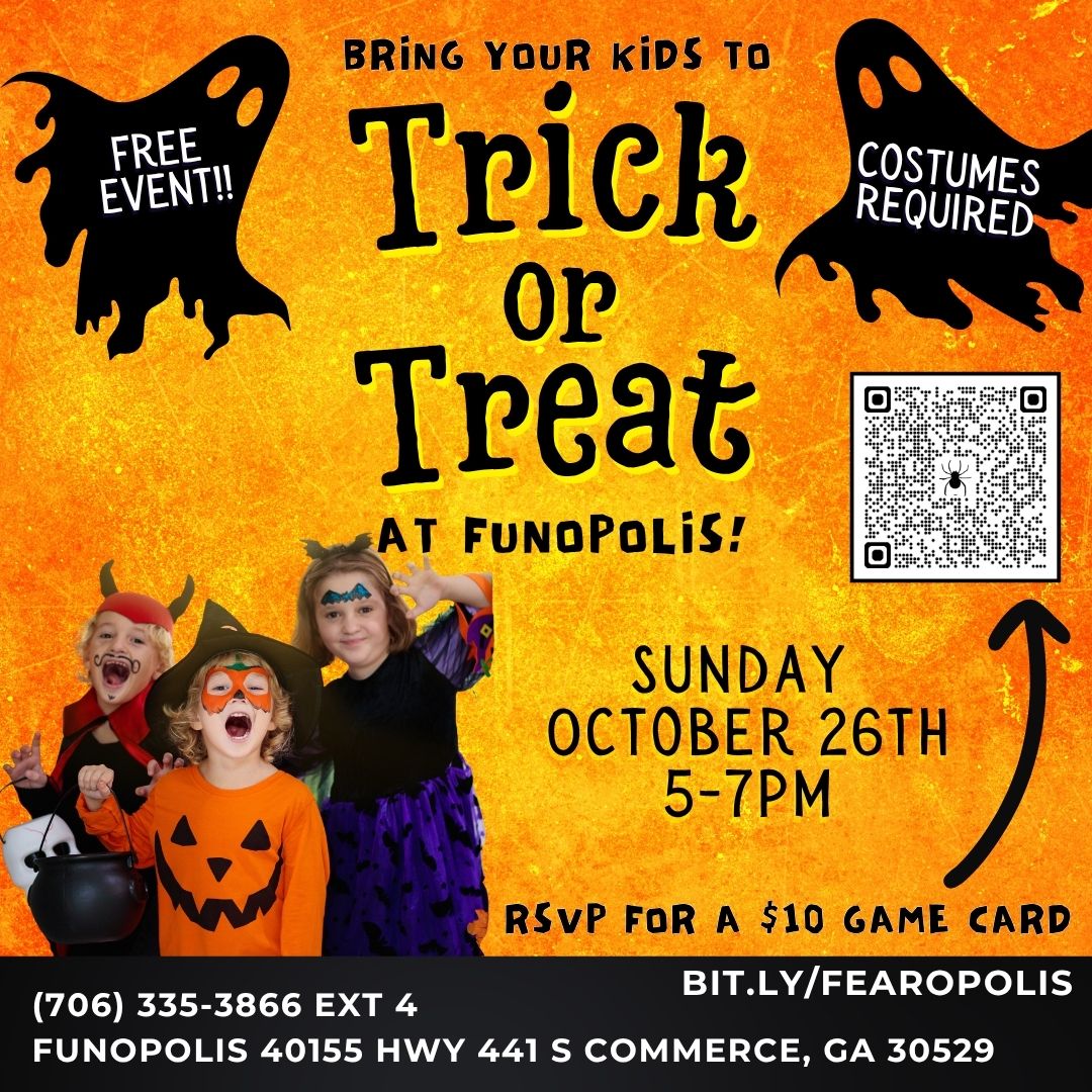 Free Trick or Treat at Funopolis - Oct 26, 2025