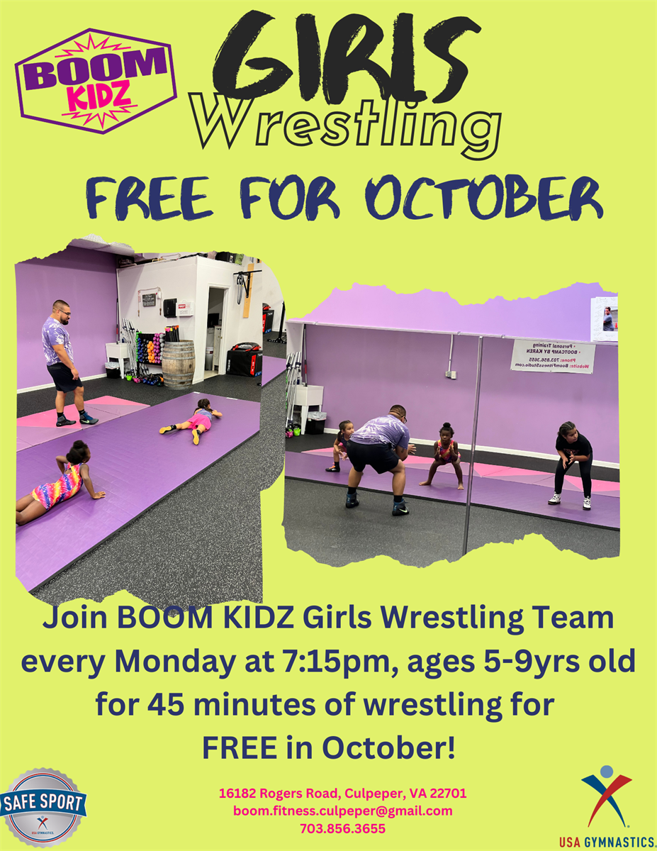 BOOM KIDZ FREE Girls Wrestling - Dec 1, 2025 - Culpeper Chamber of Commerce