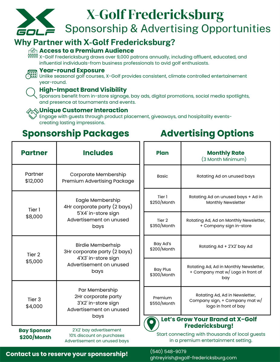 X-Golf Fredericksburg - Advertise With XGolf Fredericksburg - Hot Deal ...