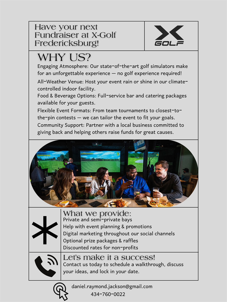 X-Golf Fredericksburg - Fundraising at XGolf Fredericksburg - Hot Deal ...