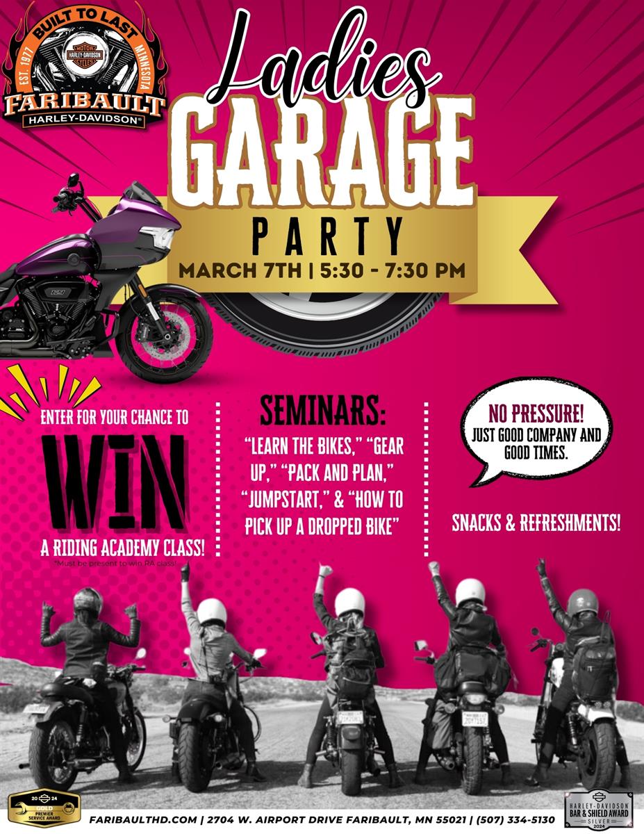 Ladies Garage Night - Mar 7, 2025 to Mar 15, 2025