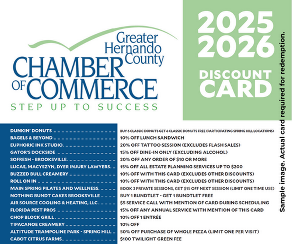 Chamber Discount Card 2025-2026 - Sep 8, 2025 to Dec 31, 2026