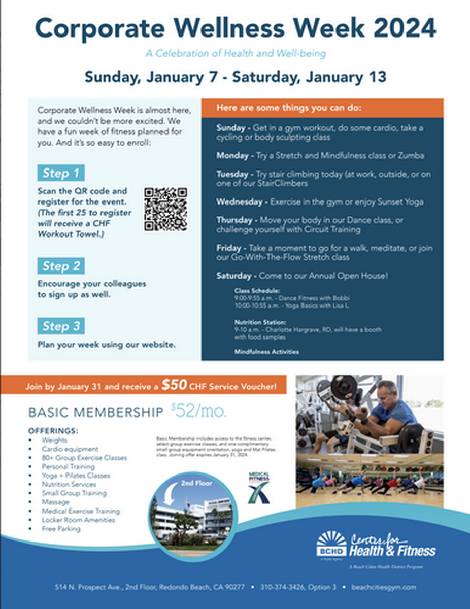 Corporate Wellness Week 2024 - Jan 6, 2024 to Jan 13, 2024