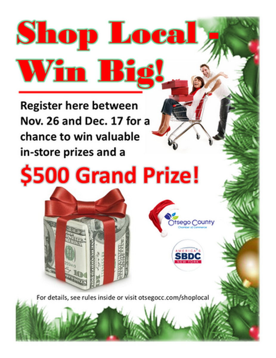2022 - Shop Small, Win BIG - Nov 26, 2022 to Dec 17, 2022 - The Otsego ...