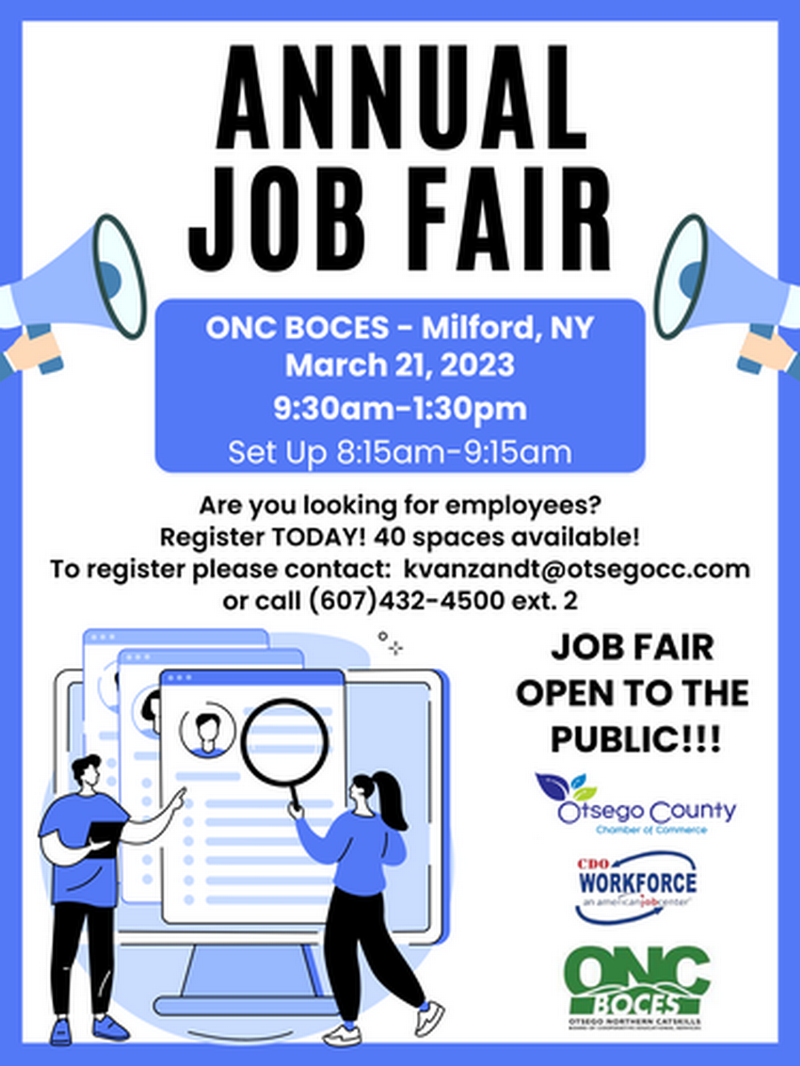 2023 - Job Fair @ ONC BOCES - Mar 21, 2023 - The Otsego County Chamber ...