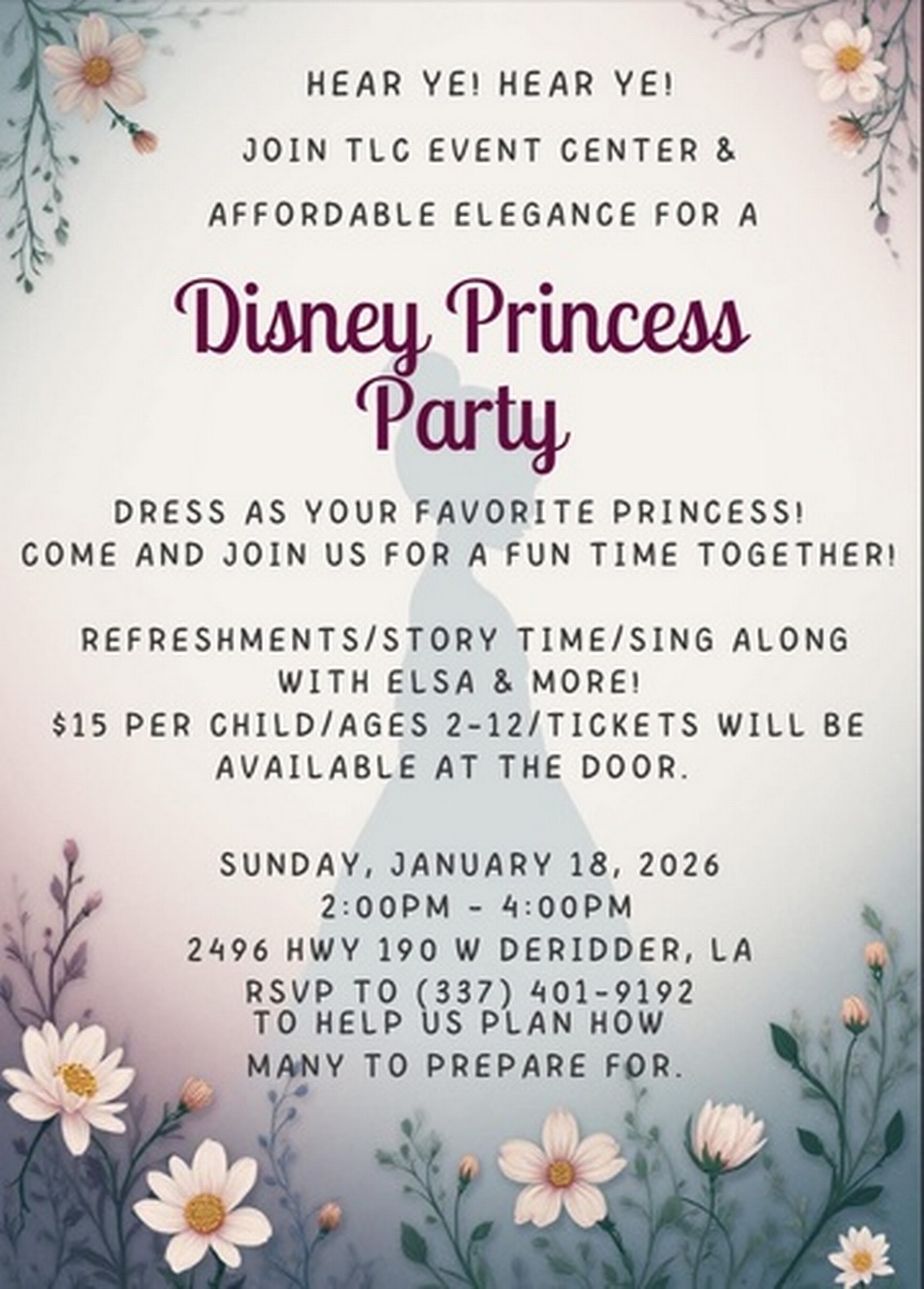 Disney Princess Party at the TLC Event Center - Jan 18, 2026