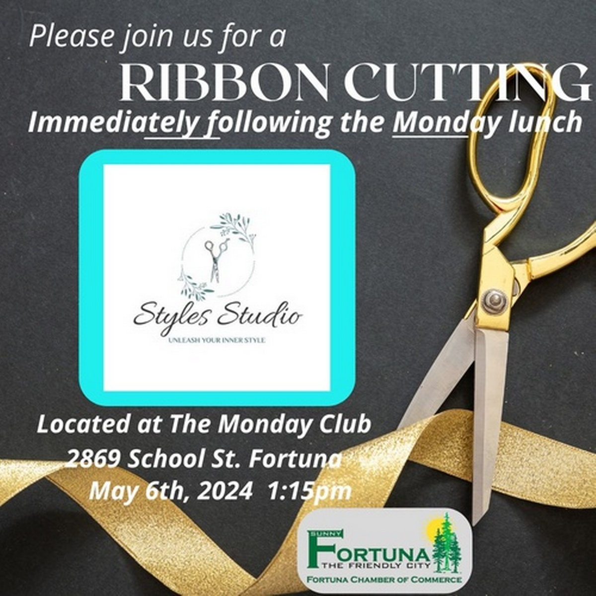 Ribbon Cutting- Styles Studio - May 6, 2024 - — Welcome To Friendly ...