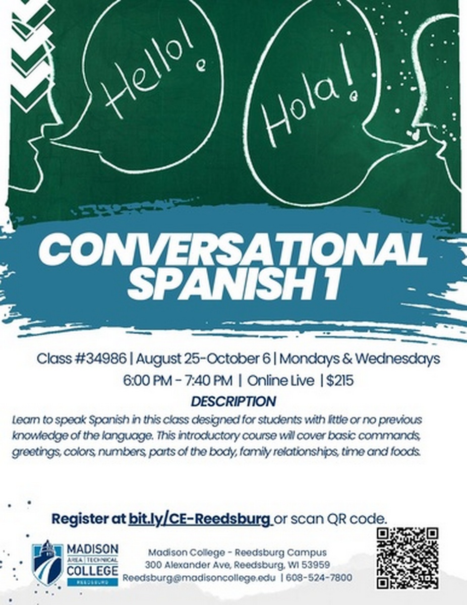 Conversational Spanish 1 Course at MATC-Reedsburg - Aug 27, 2025 ...