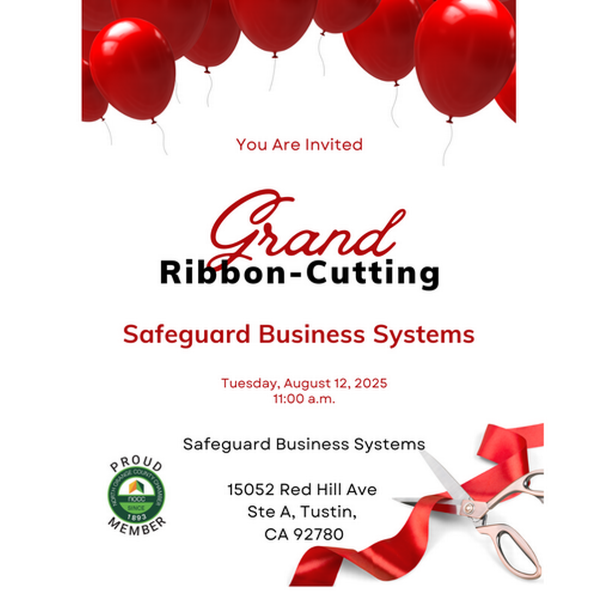 Ribbon Cutting: Safeguard Business Systems - Aug 12, 2025