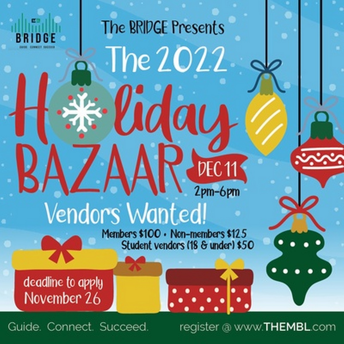 The BRIDGE Presents: The 2022 Holiday Bazaar - Dec 11, 2022 - Events