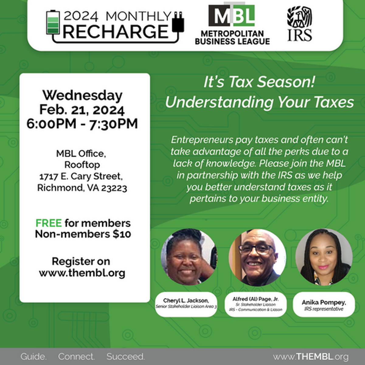 Member RECHARGE - Mix, Mingle and Learn to Navigate Your Taxes - Feb 21 ...